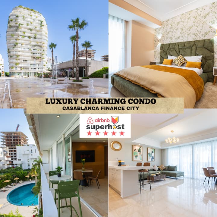 Luxury Condo W/pool - Les Tours Végétales - Cfc - Casablanca