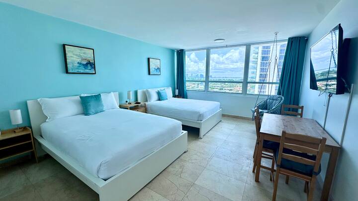 Bay-view, 2 Queen Beds + Free Valet Parking - Miami Beach