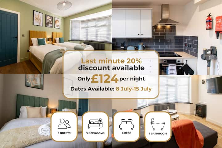 Group Stay Deal | 3br Home With 5 Beds - Newcastle upon Tyne