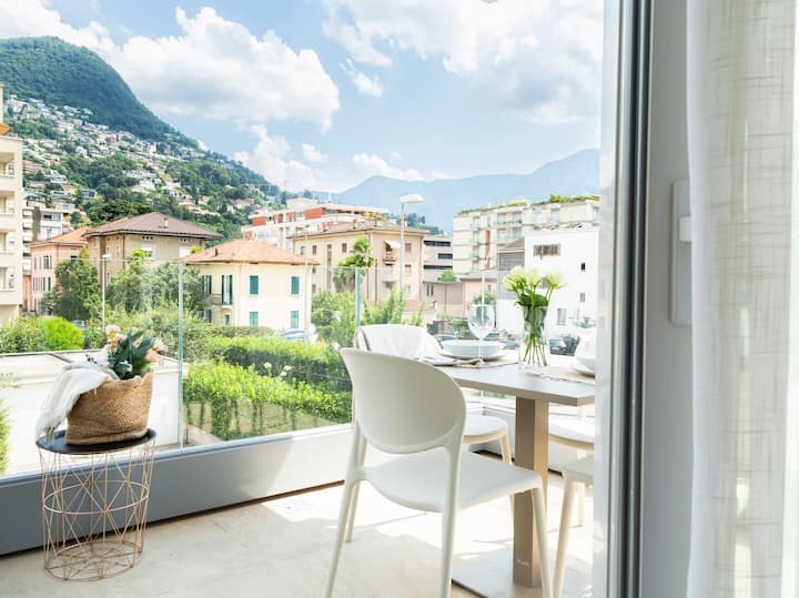 Sunshine Vibes | Vue Montagne & Parking - Lugano