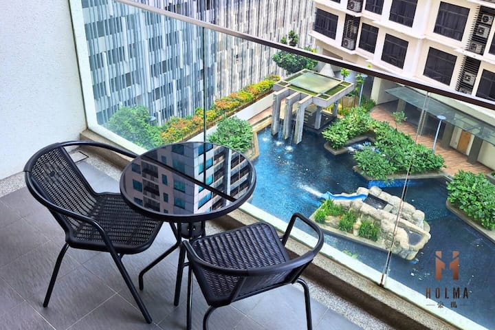 @S1bc13aa 近双子塔｜阳台｜浴缸｜泳池 1br W/ Bathtub & Balcony! - Sentul