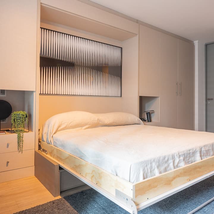 Modern Studio, Walk To Metro & On-site Parking - Vitacura