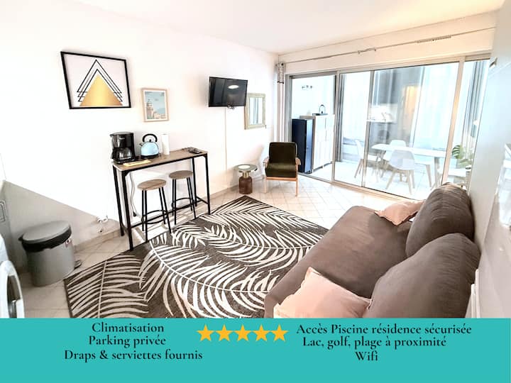 Studio 4 P. Clim, Parking,golf, Ponant Lgm - La Grande-Motte