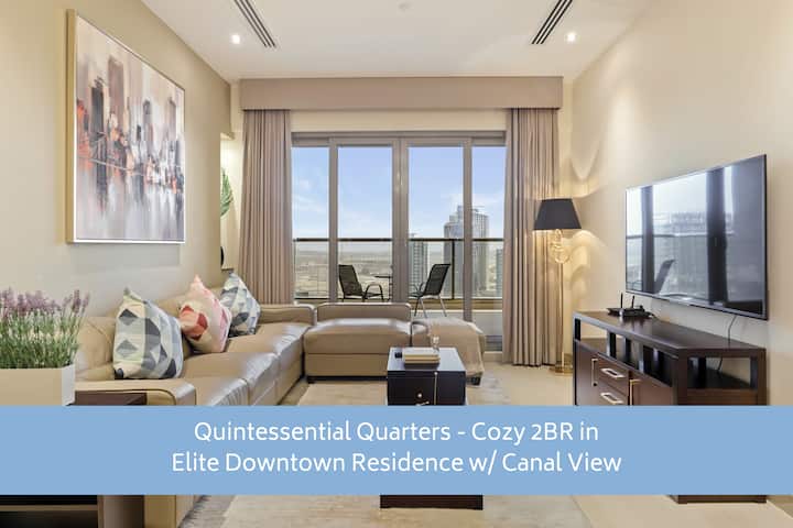 Cozy 2br In Elite Downtown Residence W/ Canal View - Dubai