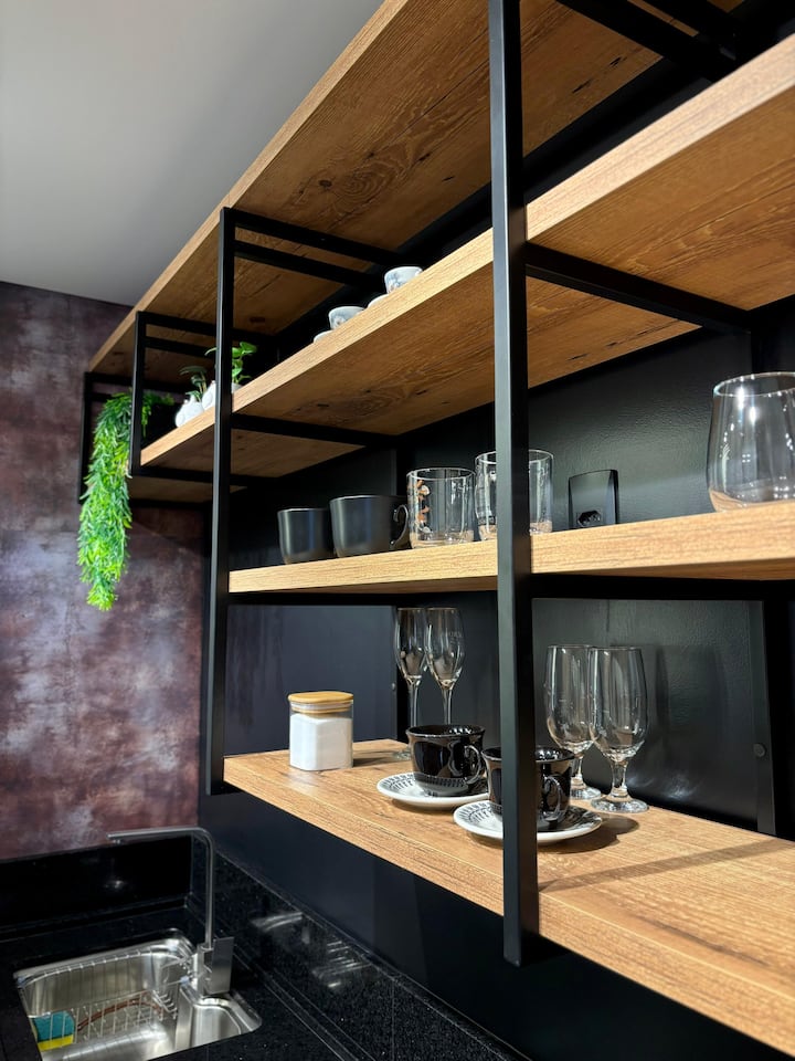Loft Moderno 2 Hóspedes-cozinha + Ar-condicionado - Blumenau