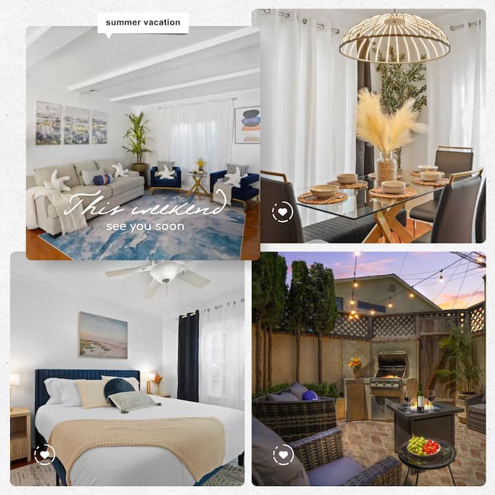 Summer Escape: Games & Firepit | No Cleaning Fee! - Long Beach, CA