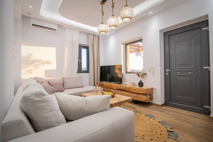 Stone Waves | Sea View • 2br • Near Chora - Naxos