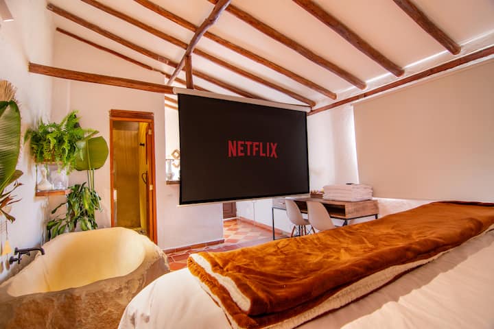 Exclusiva Cabaña Con Tina En Piedra, Fogata Y Cine - Villa de Leyva