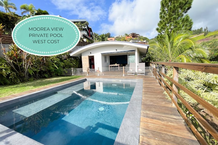 Maison Côte Ouest - Vue Moorea Avec Piscine - Tahiti