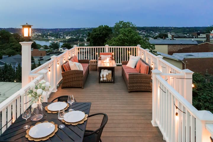 Cozy Penthouse Gem • Private Rooftop • Fire Pit - Cincinnati, OH