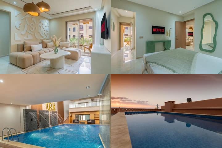 Sublime 2ch /Jacuzzi / Piscine Rooftop &Spa/guéliz - Marrakesh