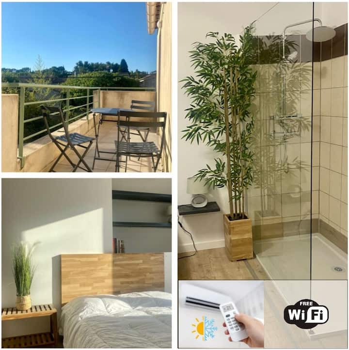 P3 Vauban 60m², Clim, Terrasse, Véranda, Wifi - Nîmes