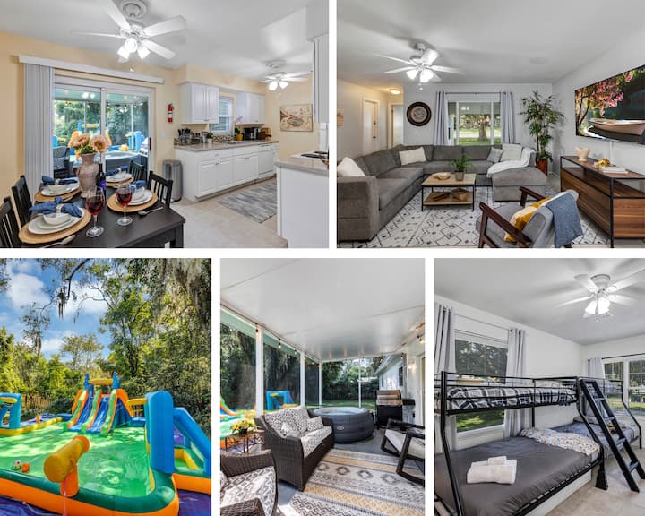 Cozy 4/3, Patio, King Bed, Bunk Room + Water Park! - Lake Mary, FL