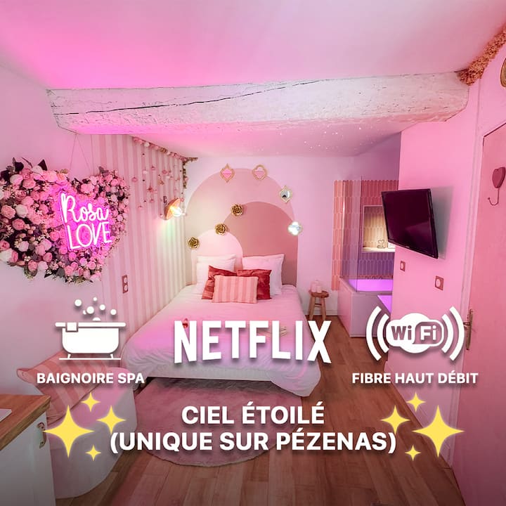 Love Room Balnéo, Ciel éToilé, Baignoire Balnéo - Pézenas