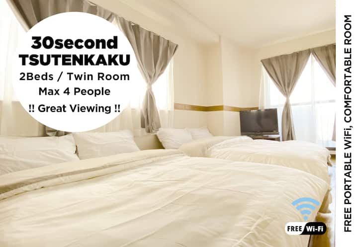 30sec Walk To Tsutenkaku/1 Stop To Namba Sta./ah68 - Osaka