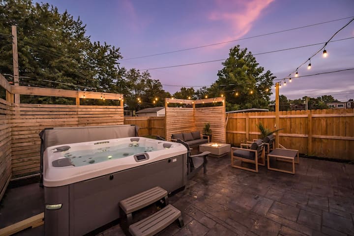 Modern Oasis Fire Pit And Hot Tub - St. Louis, MO