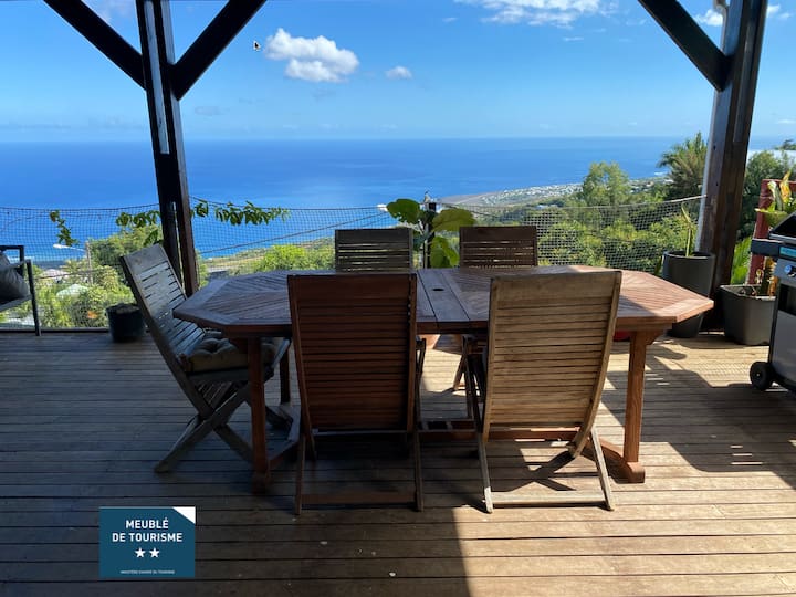 Villa 2chambres Vue Mer Jardin - Meublé Classé 2* - Saint-Leu