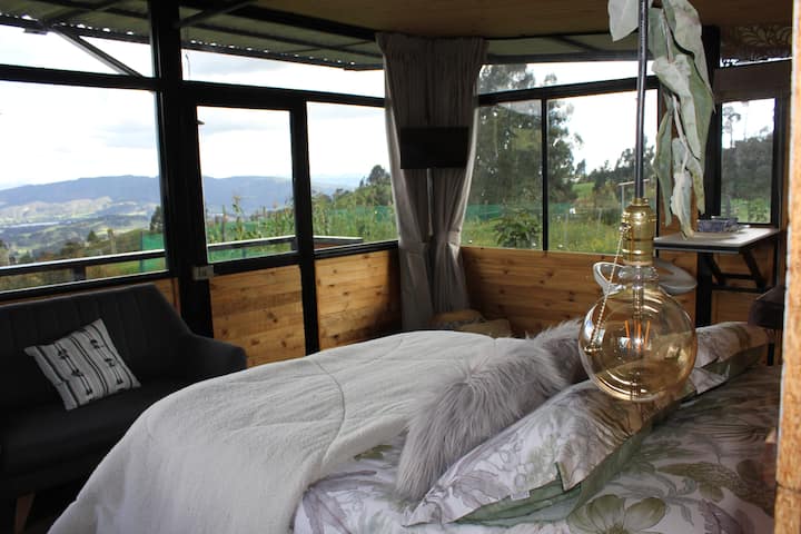 Cabaña Romántica Con Fogata Y Wi-fi/1 H De Bogotá - Cogua