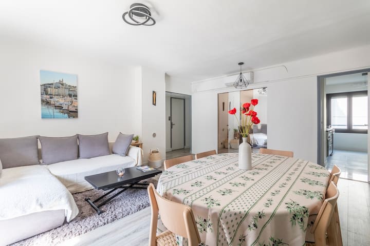 Grand 3 Chambres Centre-ville - Clim Et Balcon - 馬賽