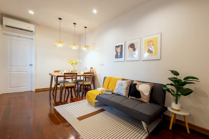 Chic 2br City Home | 2 Mins Walk To Mrt | Central - Bangkok