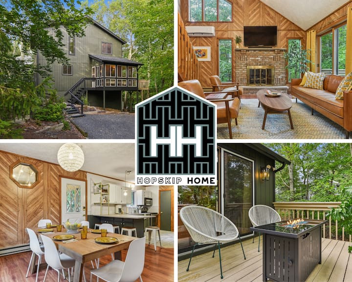 Hopskip Retro Chalet | Firepit | Pools | Lake - Monroe Lake, East Stroudsburg