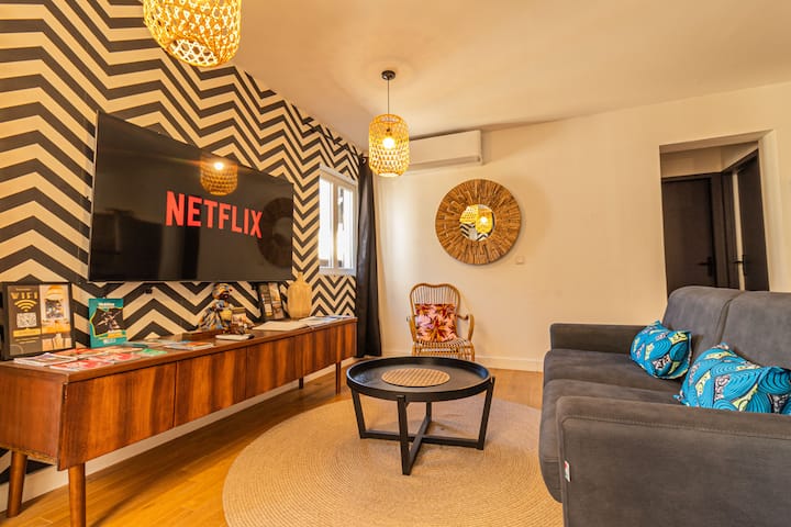 Afrobohome, Décor Exotique, Clim, Garage - Nîmes