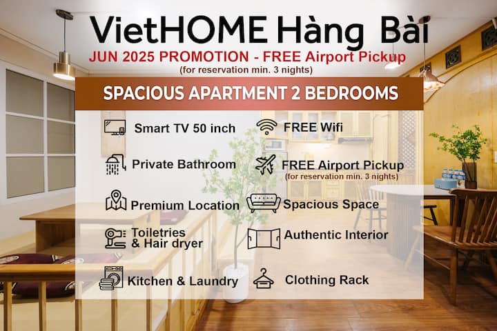 Viethome-2br Healing Apartment/netflix/freelaundry - Hanói