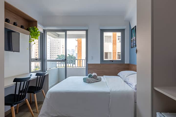 608 - Studio Aconchegante Novíssimo No Brooklin - Santo Amaro