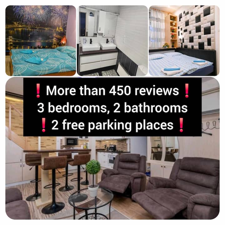 Family♥2 Free Parking Places✔dryer✔ac✔3 Br✔2 Bath✔ - Hungary