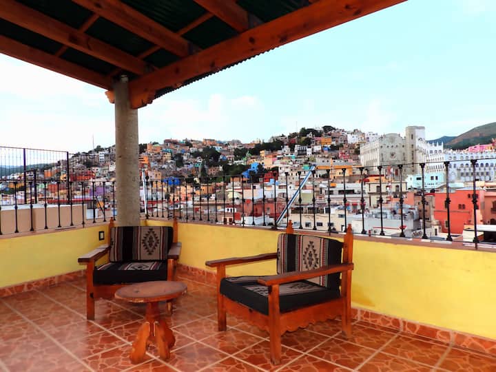 The Best View Terrace & Cozy Double Room - Guanajuato
