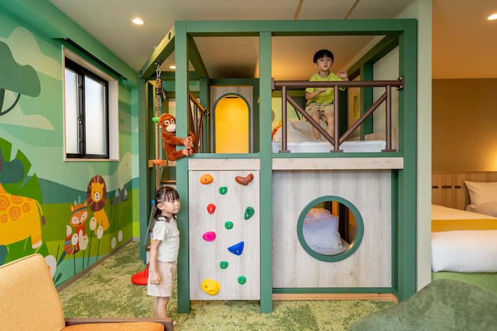 Family Kids-friendly! 'Forest Room' Bunk Bed - Kyoto