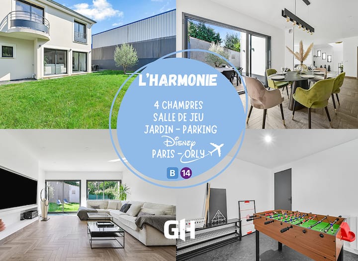 L'harmonie - 8p - 4bdr - 3br - Jardin & Parking - Villejuif