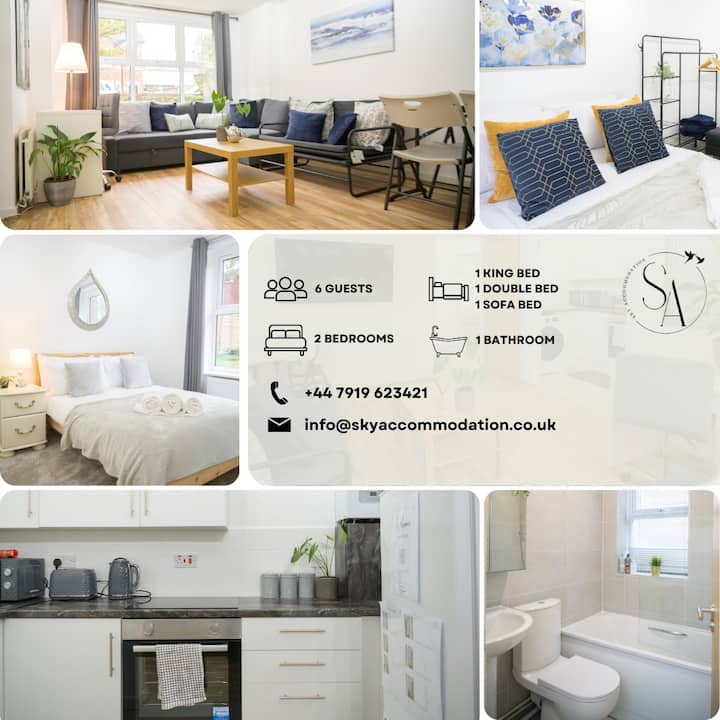 Silver/2br/king Bed/sleeps 6/free Parking - Manchester