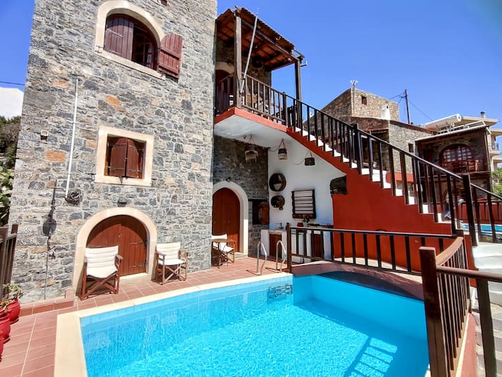 Erato|elounda Private Pool Authentic Stone House - Elounda