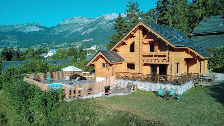 Authentique Chalet Bois - Splendide Vue Et Piscine - Lans-en-Vercors