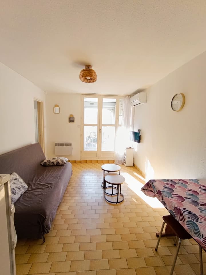 T2/40m2 Grande Entrée, Clim + Parking Fermé, Mole - Agde