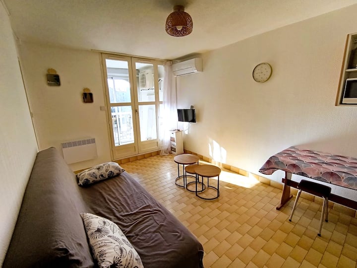 T2/40m2 Grande Entrée, Clim + Parking Fermé, Mole - Agde