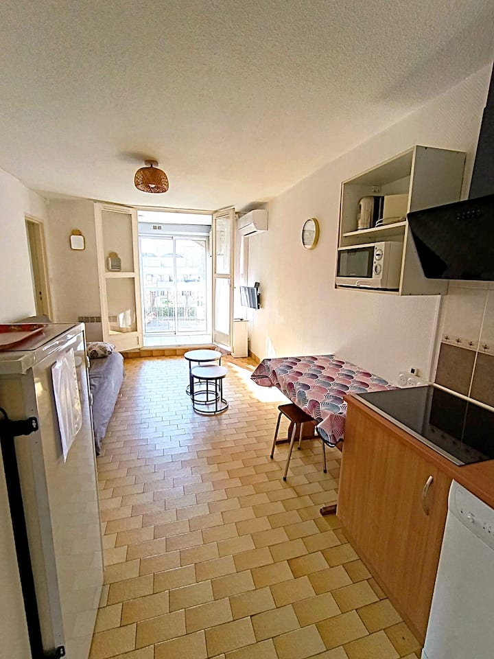 T2/40m2 Grande Entrée, Clim + Parking Fermé, Mole - Agde