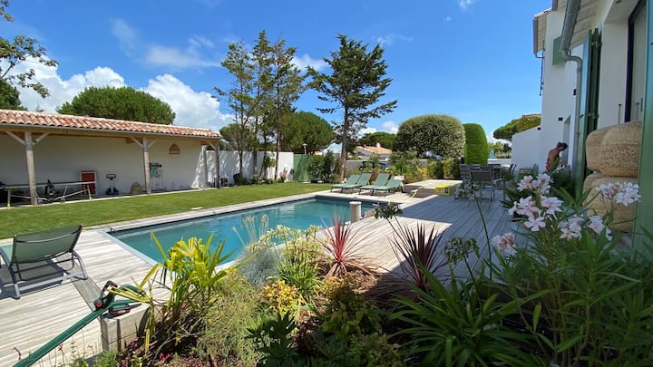 Maison Jardin-piscine, 5 Chambres, 400m Plage - La Couarde-sur-Mer