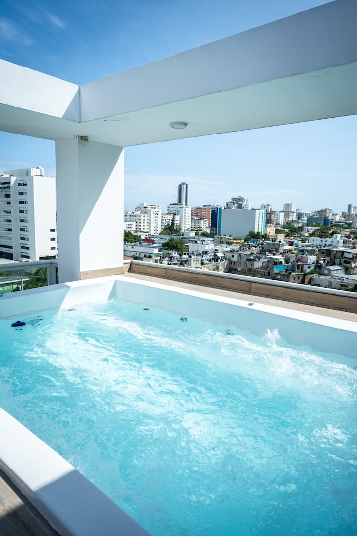 Jacuzzi Spa Privado Penthouse Bella Vista 19 Perso - Santo Domingo
