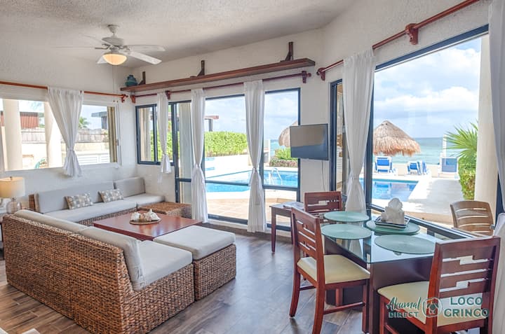 Newly Renovated Groundfloor Beachfront Condo! - Akumal
