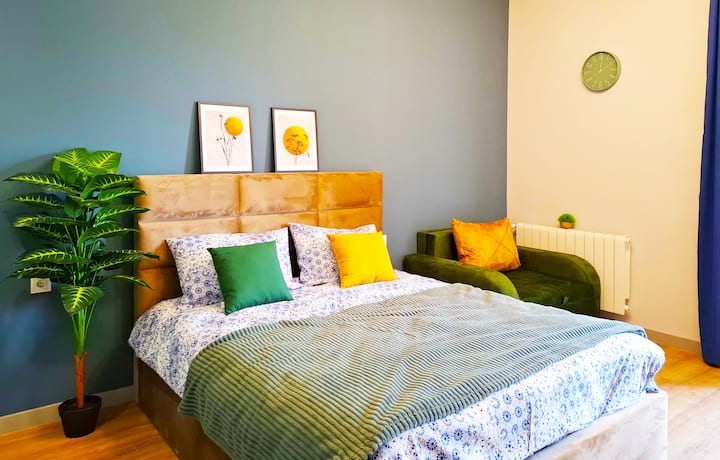 Modern Big Studio Apt W/ River View. M2 Saburtalo - Tbilisi