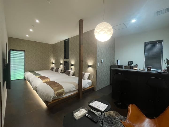 Hotel Qol 瓦町ー武士の間ー 瓦町駅徒歩3分|最大4名|無料wifi|フルキッチン - 다카마쓰시