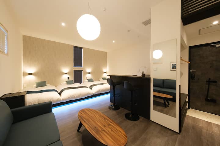 Hotel Qol 瓦町ー風の間ー 瓦町駅徒歩3分｜最大4名｜無料wifi｜フルキッチン - Takamatsu