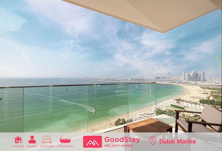 Wonderful Seaview 3bdr, Pool & Beach Access - Dubai Marina