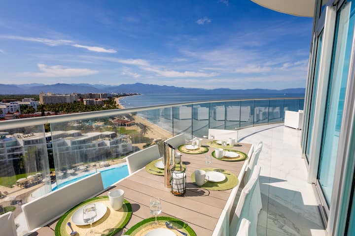 Luxury Oceanfront Penthouse 6br Best Ocean Views - Nuevo Vallarta