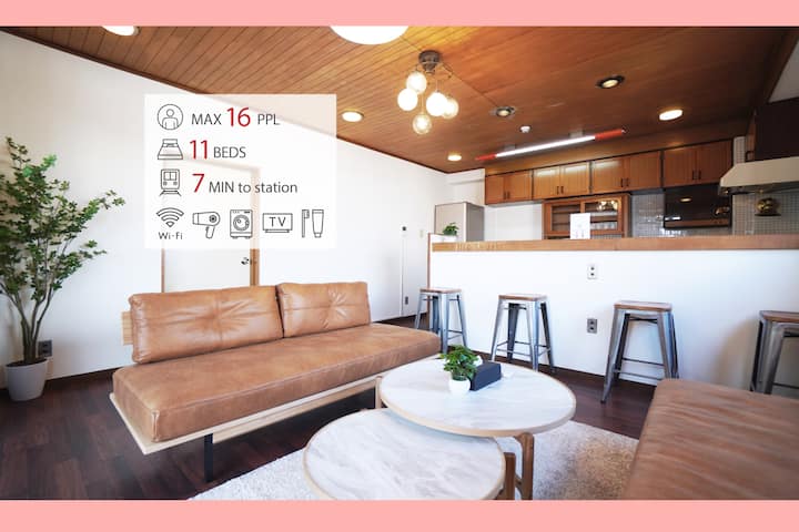 [Core1001] 広々6ldkのマンション1部屋まるごと16名様宿泊可能 恵美須町駅から徒歩7分 - Osaka