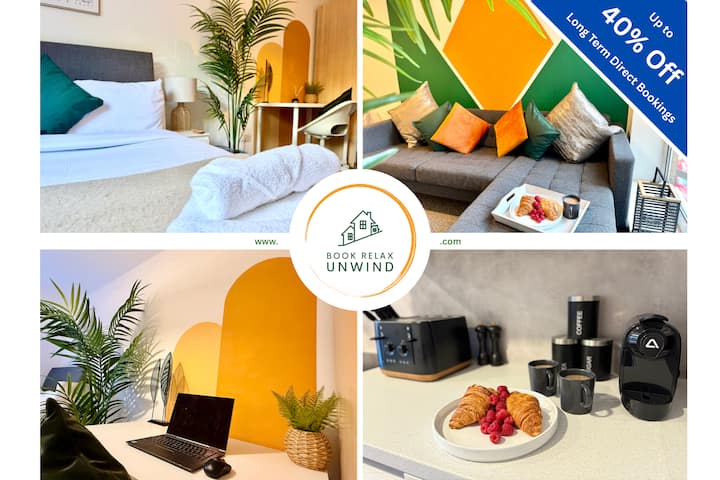 2 Bed Business Base -Mid-term Comfort Free Parking - リーズ