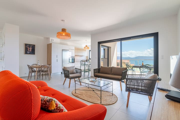 Grand T3 Standing Vue Mer Clim Terrasse 6personnes - Serra-di-Ferro