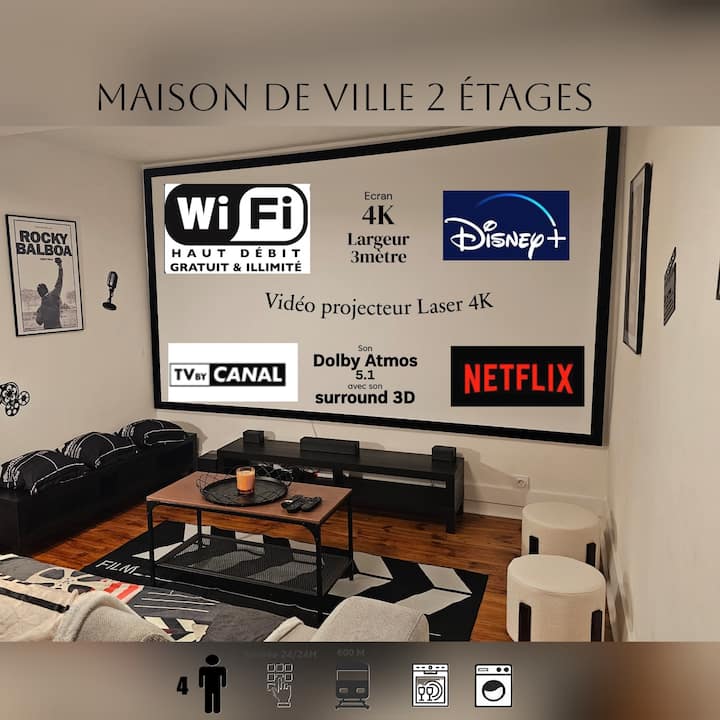 Cinéma Privé Dans Maison Cosy/romantique - Riom